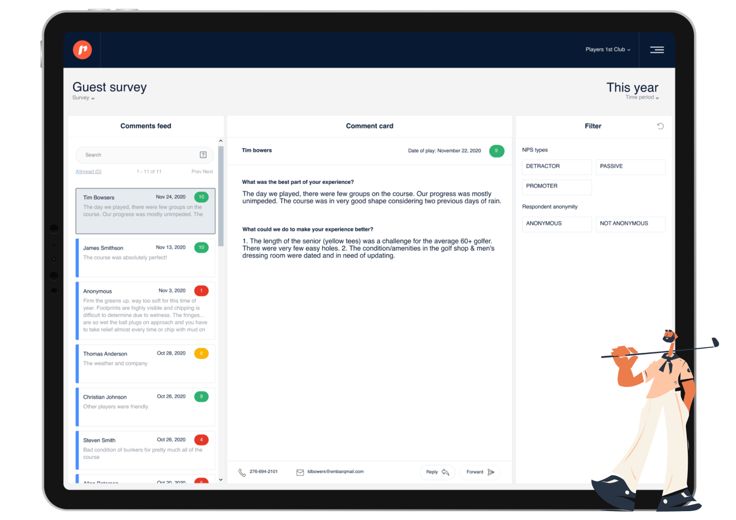 Improve golf business with automated Guest Survey | Players 1st