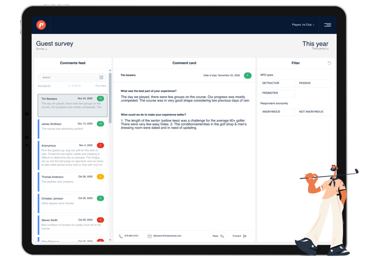 Improve golf business with automated Guest Survey | Players 1st