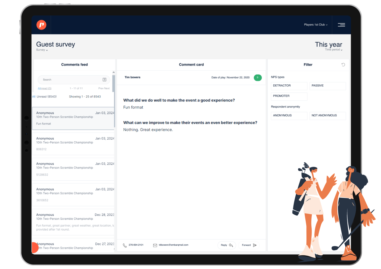 Improve golf business with automated Guest Survey | Players 1st